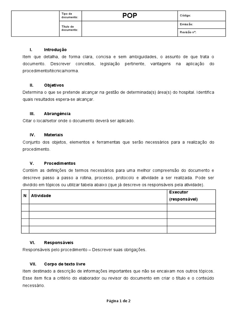 Modelo de POP | PDF | Revisão | Copidesque