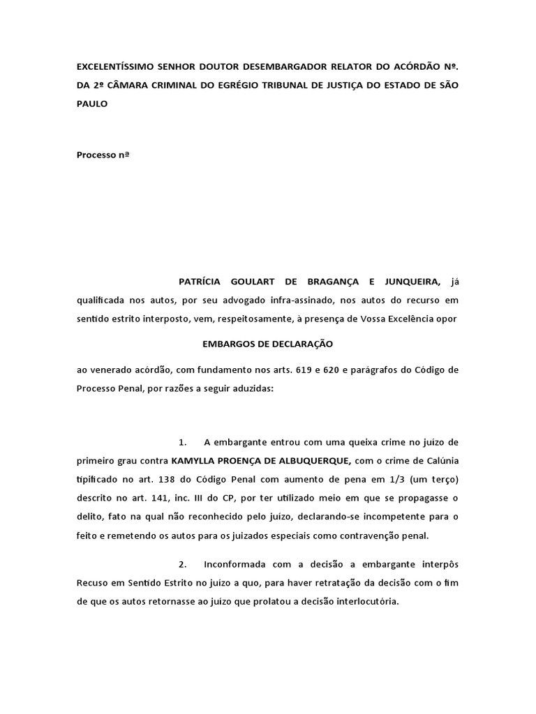 Embargos de Declaração | PDF