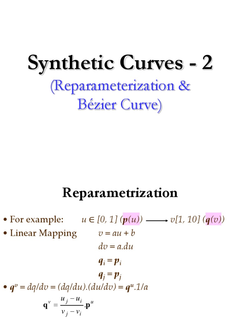Lecture 8 Synthetic Curves | PDF | Mathematics Of Computing ...