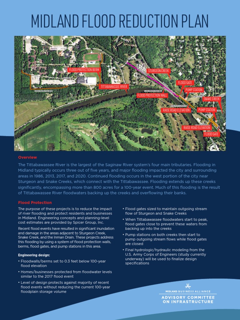 Midland Flood Reduction Plan Pdf Flood Flood Control