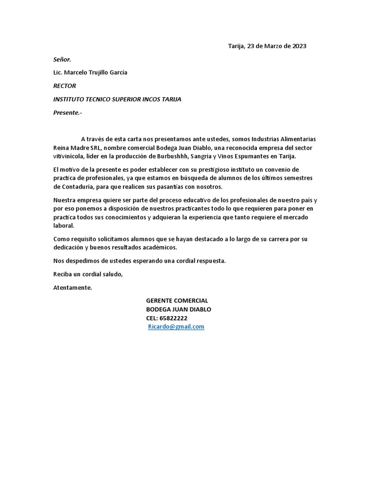 Solicitud de Pasantes Carta Modelos | PDF | Economias