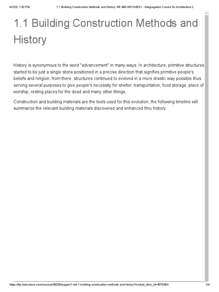 1.1 Building Construction Methods and History | PDF | Concrete ...