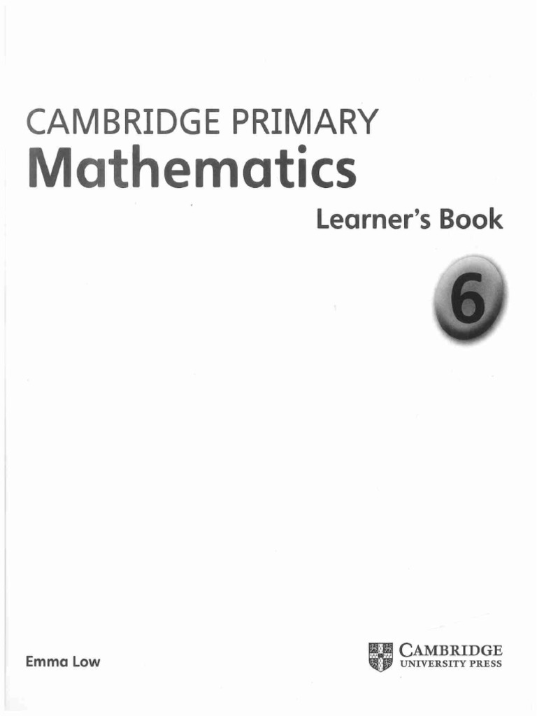 Cambridge Primary Mathematics Learners Book 6 | PDF | Elementary ...