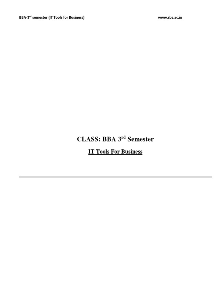IT Tools For Business NOTES BBA | PDF