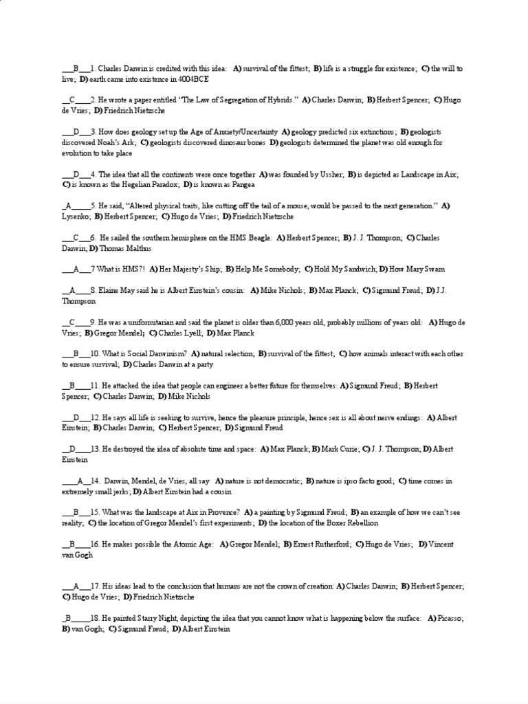 Evolutionary Theories and Key Figures | PDF | Charles Darwin | Id