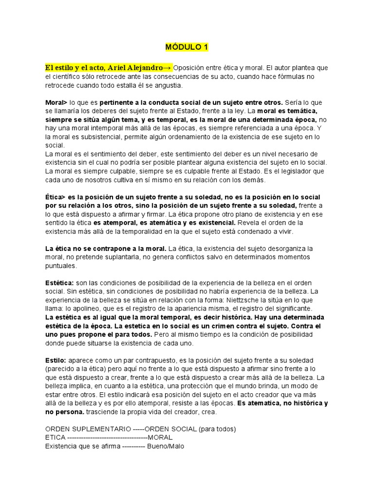 Módulo 1 El Estilo y El Acto, Ariel Alejandro | PDF