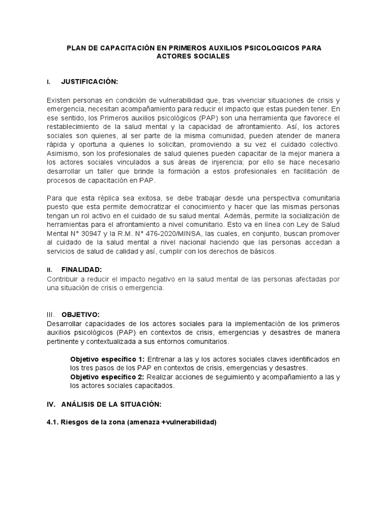 Plan de Capacitación en Pap | PDF