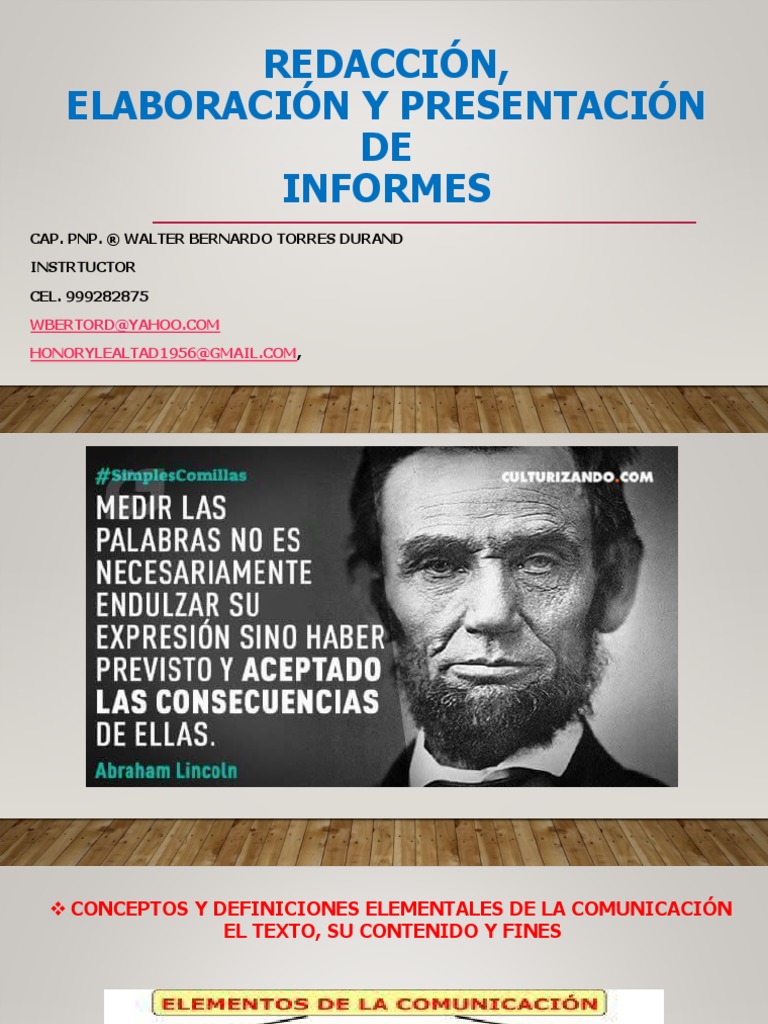 Redacción, Elaboración y Presentación de Informes | PDF