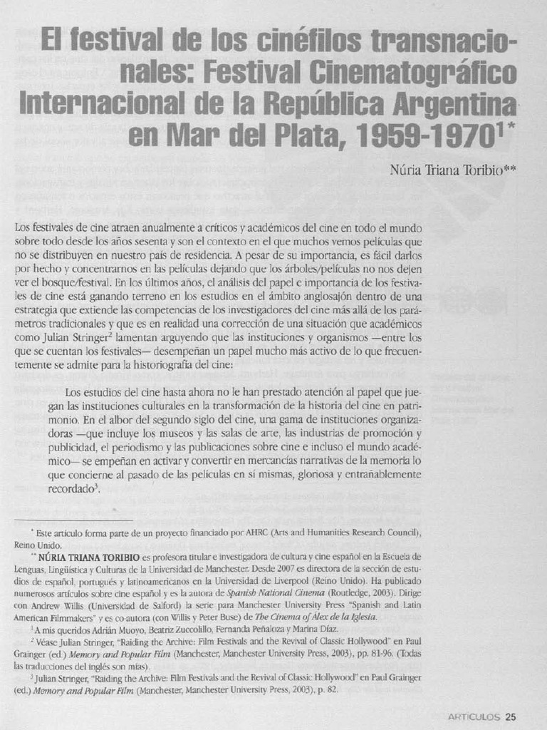 La importancia de estudiar los festivales de cine hispanoamericanos y ...