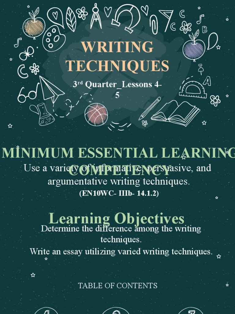 Writing Techniques: 3 Quarter - Lessons 4-5 | PDF