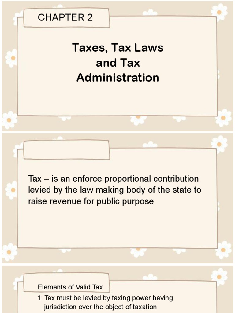 Chapter 2 Taxes Tax Law and Tax Administration | PDF | Taxes | Ad ...