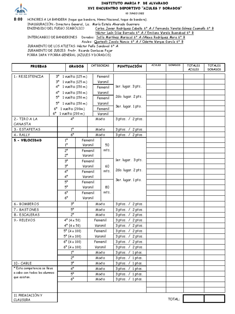Programa Azul. y Dorado 22-B PDF | PDF