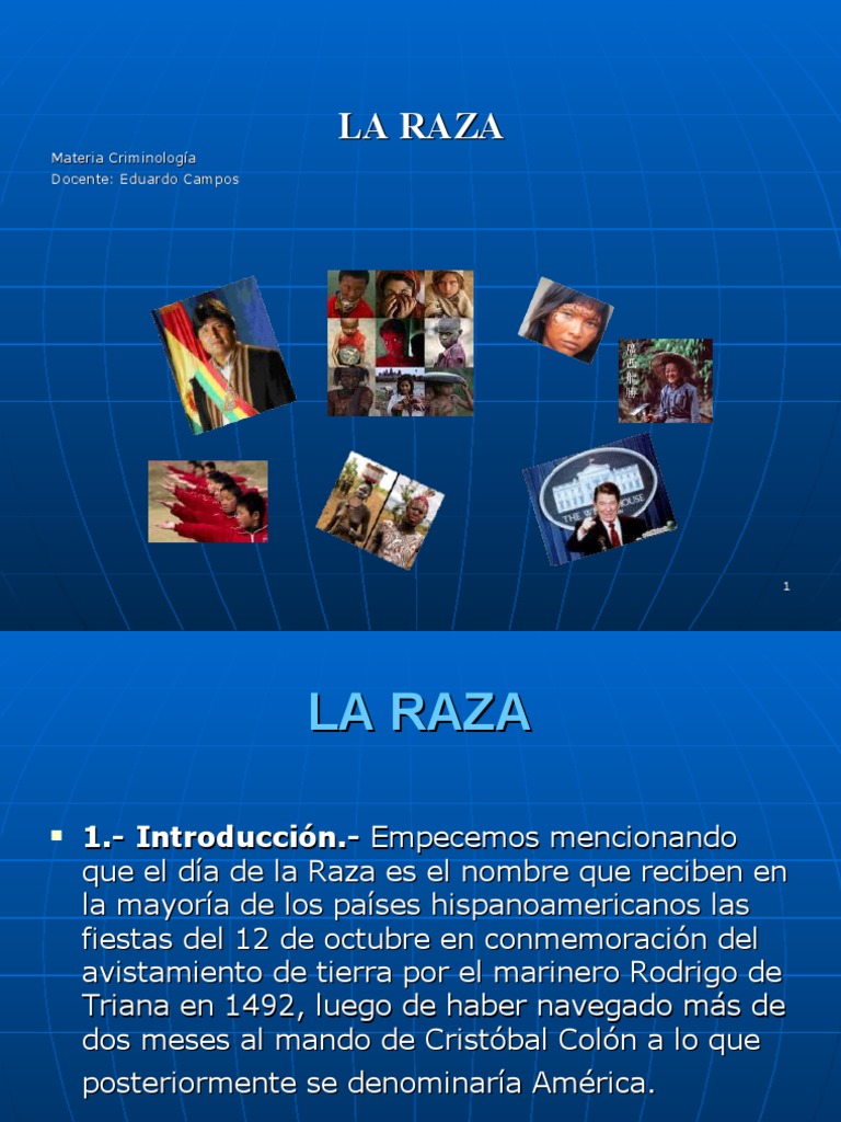 Tema 10. - La Raza | PDF | Raza (categorización humana) | Personas de ...