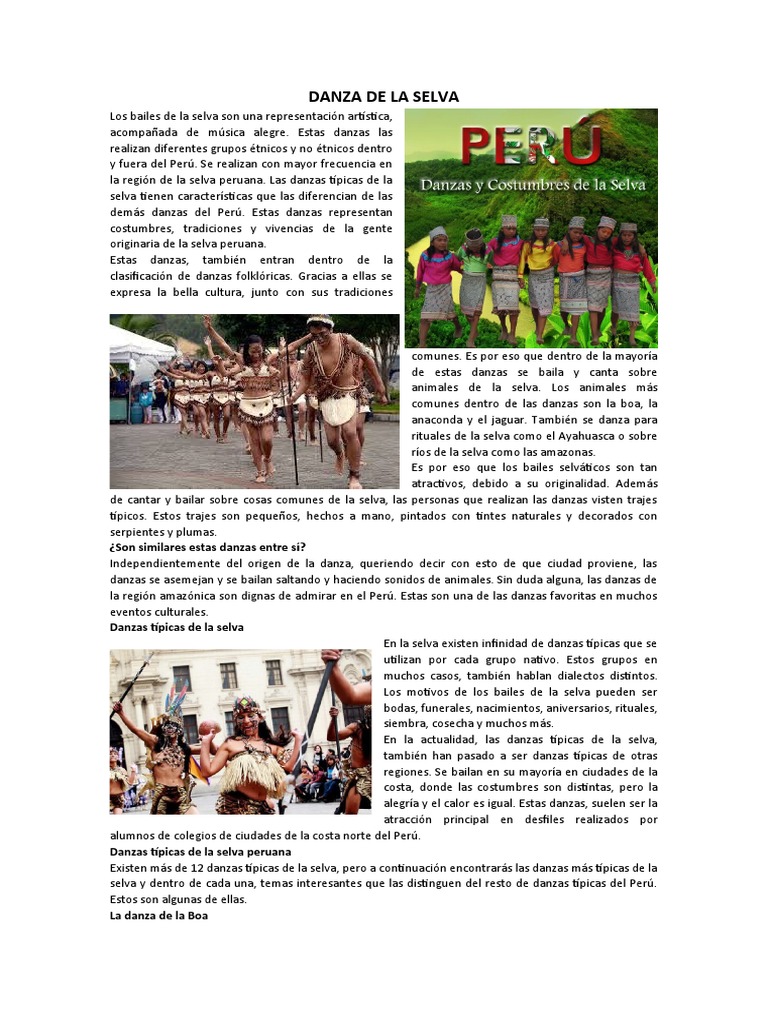 Danzas Típicas de la Selva Peruana | PDF | Bailes | Selva amazónica