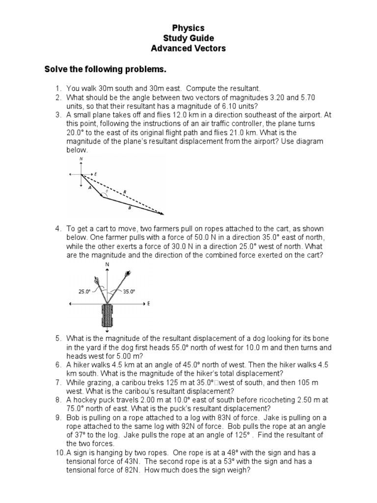 Physics Study Guide Advanced Vectors | PDF | Force | Physics Physics Study Guide Advanced Vectors | PDF | Force | Physics