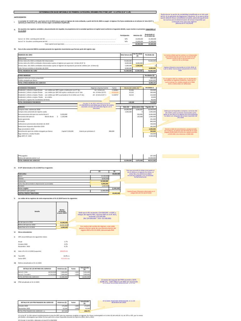 Base Imponible Régimen Pro Pyme | PDF | Ahorro | Contabilidad