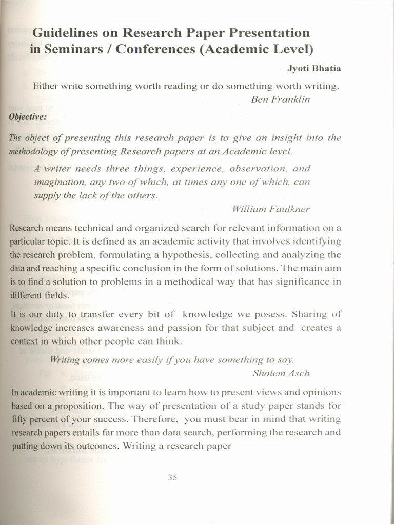 Research Paper Presentation Guidelines | PDF | Books | Knowledge