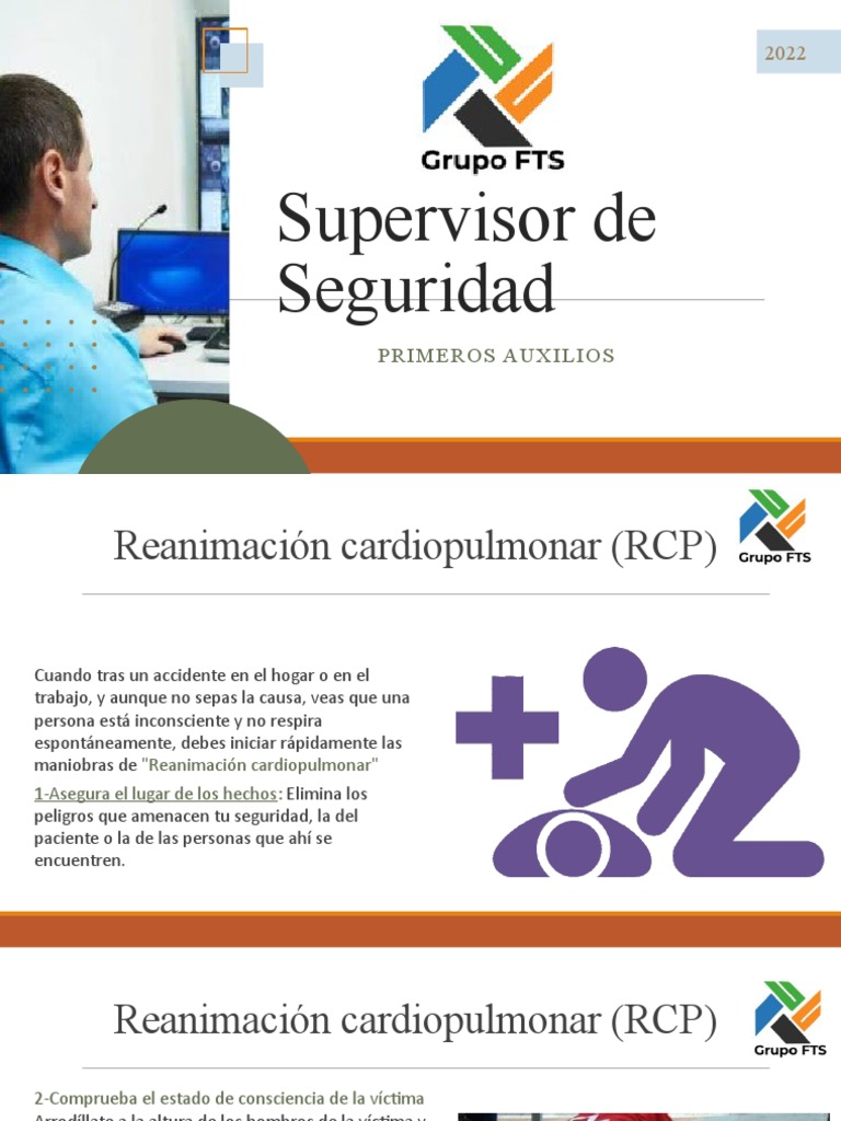 Supervisor de Seguridad: Primeros Auxilios | PDF | Reanimación cardiopulmonar | Primeros auxilios