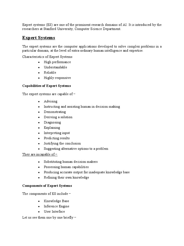 AI-Unit 5 | PDF | Knowledge | Expert