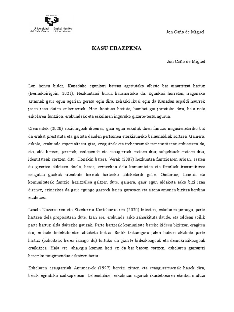 Kasu Ebazpena | PDF