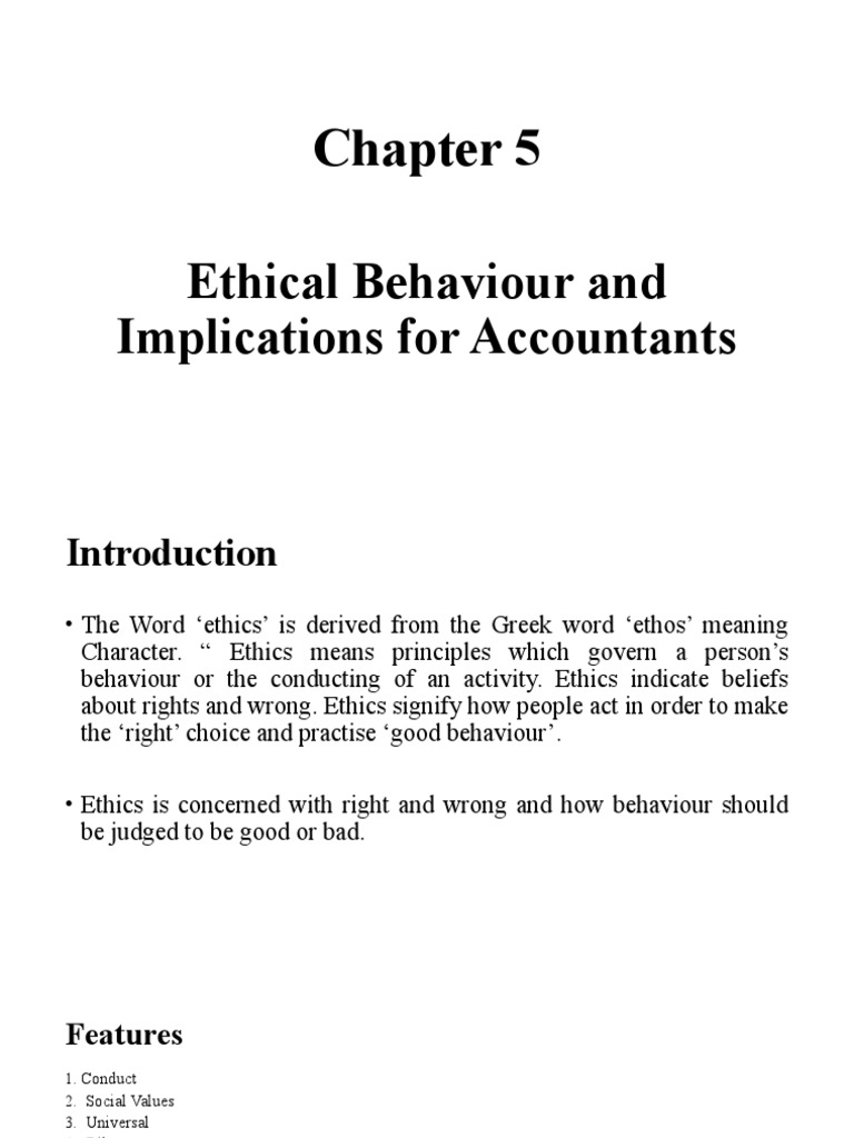 Chapter 5 Ethical Behaviour & Implications For Accountants | PDF | Career & Growth