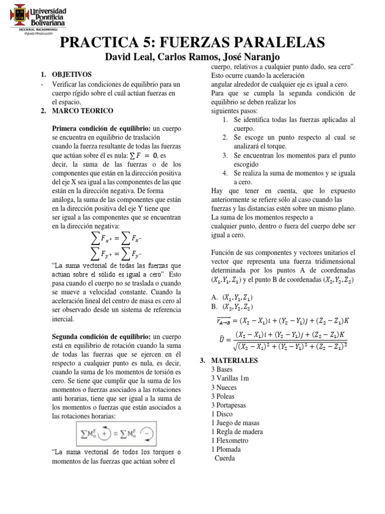 Pre-Informe Equilibrio en Tres Dimensiones | PDF | Vector Euclidiano | Rotación