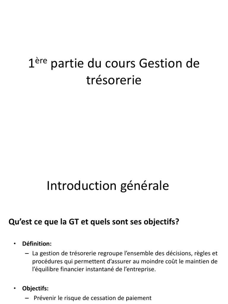 Cours GT S6 1Ã Re Partie | PDF | Affaires | Finance et gestion monétaire