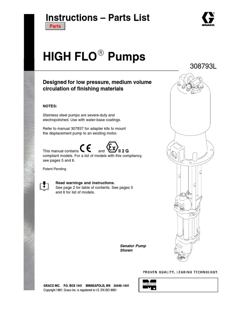 High Flo Pumps: Instructions - Parts List | PDF | Technology & Engineering