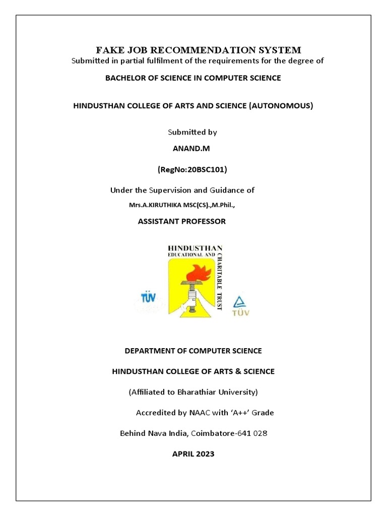 Fake Job Recommendation System | PDF