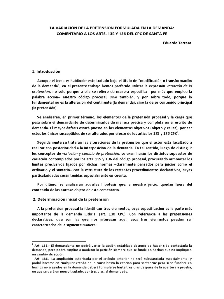 Variación de la Pretensión en Demanda CPC | PDF | Finanzas y dinero