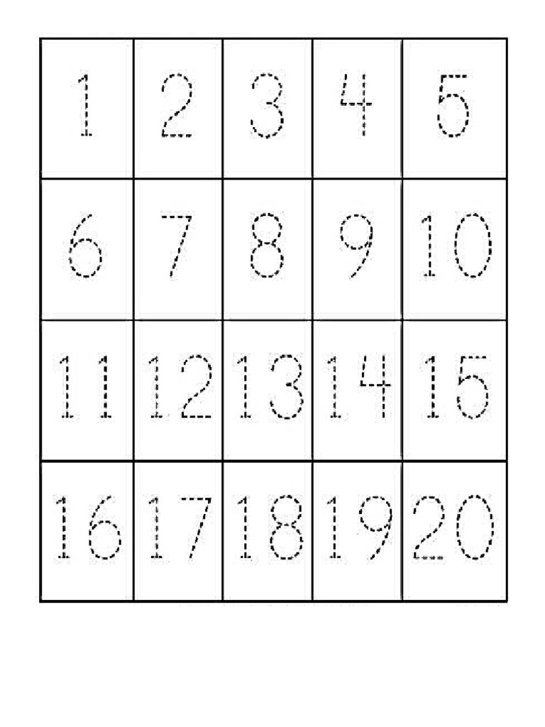 Numeros Del 1 Al 20 Graficar | PDF