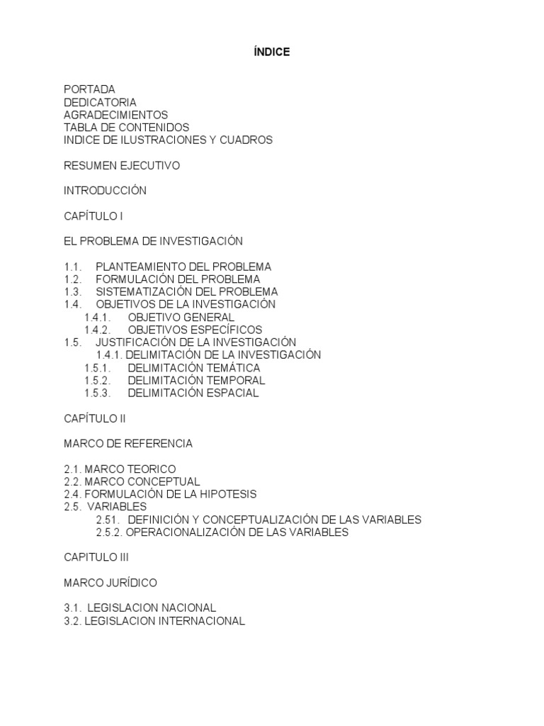 Indice Tentativo de La Tesis | PDF
