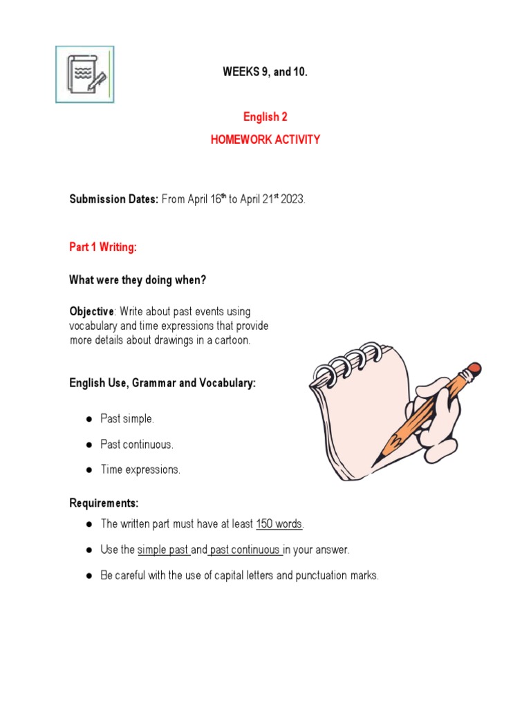 English 2 Homework Activity: WEEKS 9, and 10 | PDF | English Language ...