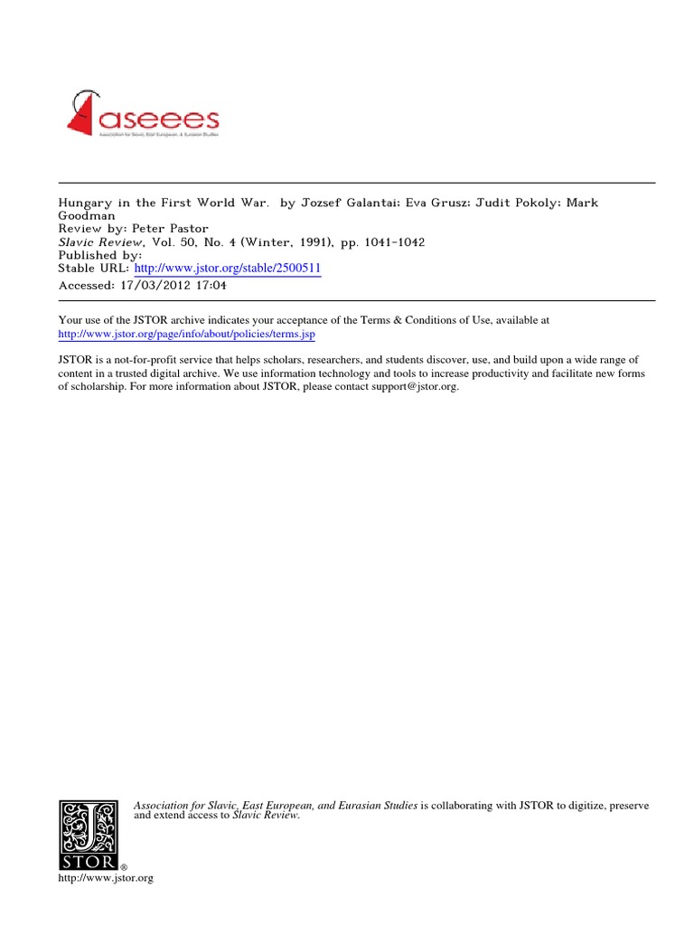 Hungary in The First World War | PDF | Austria Hungary