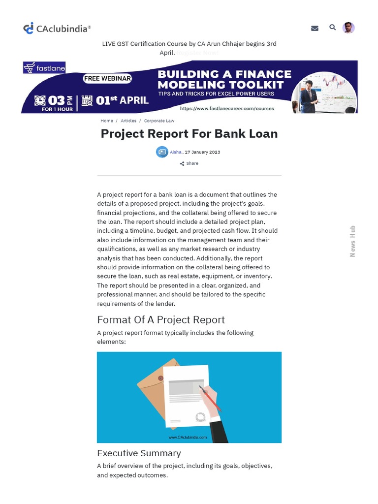 Project Report For Bank Loan | PDF | Balance Sheet | Loans