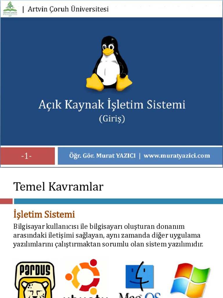 1 AcikKaynakIsletimSistemi Giris | PDF