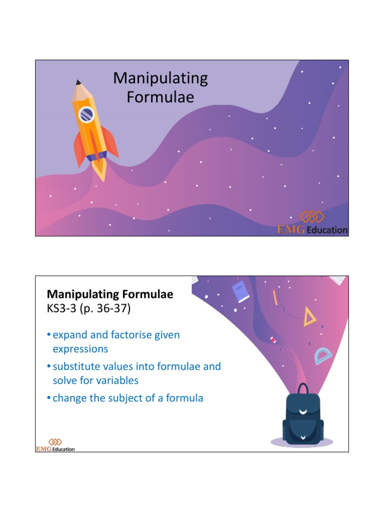 Manipulating Formulae Pdf Quadratic Equation Factorization
