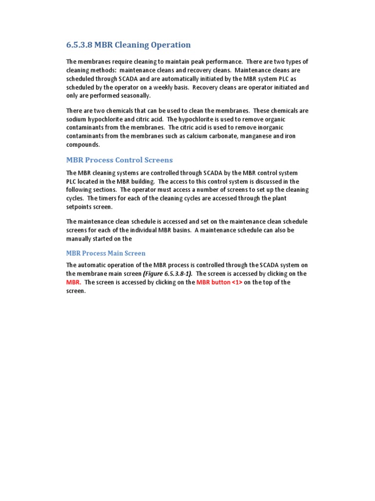 5.3.8 MBR Cleaning Operation | PDF