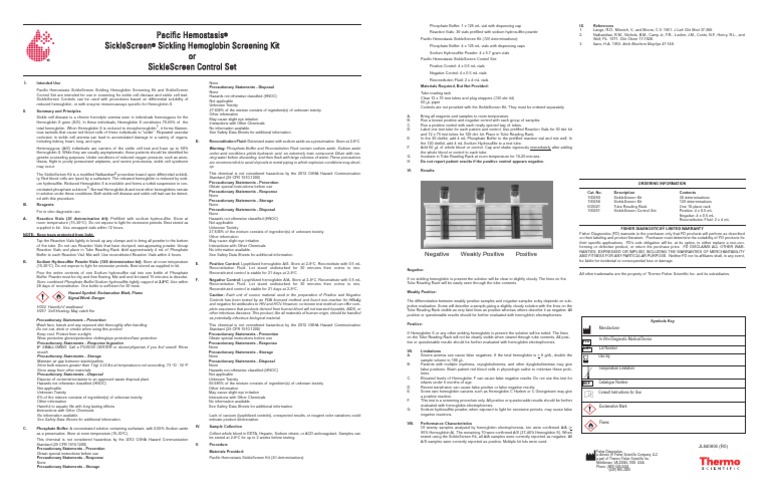 PH Sicklescreen Sickling Hemoglobin EN | PDF | Sodium | Hemoglobin