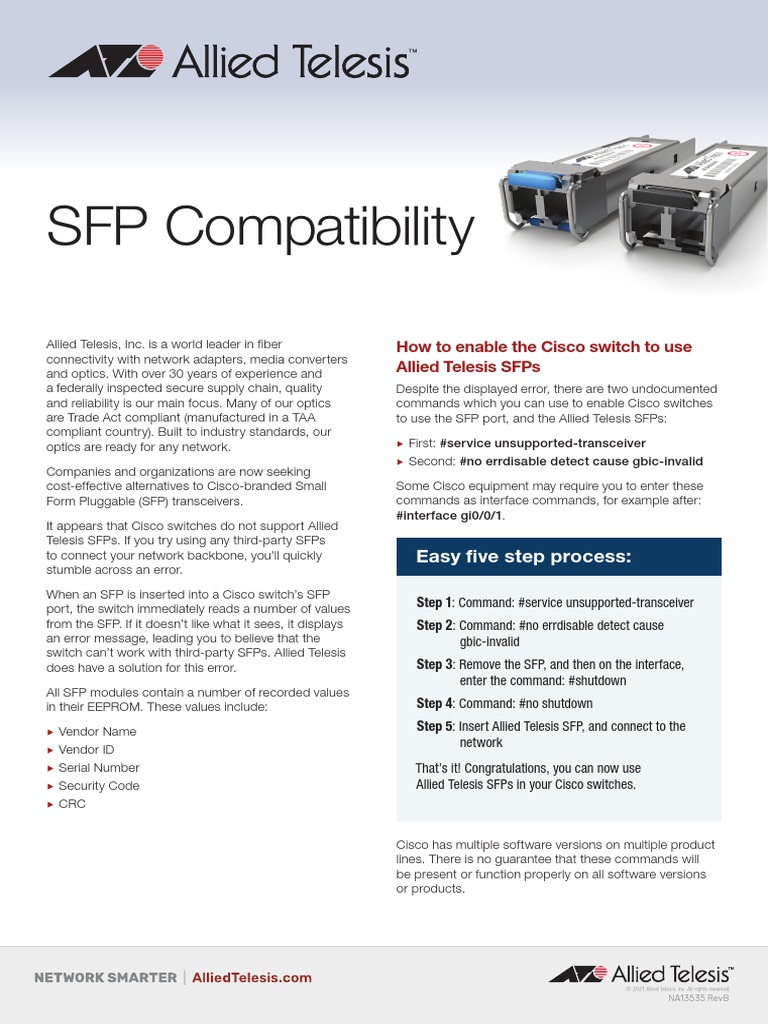 Ati SFP Compatibility Ig | PDF | Telecommunications Equipment ...