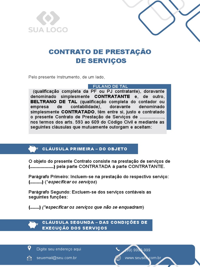 Contrato de Prestacao de Servicos | PDF | Contabilidade | Direito Comercial