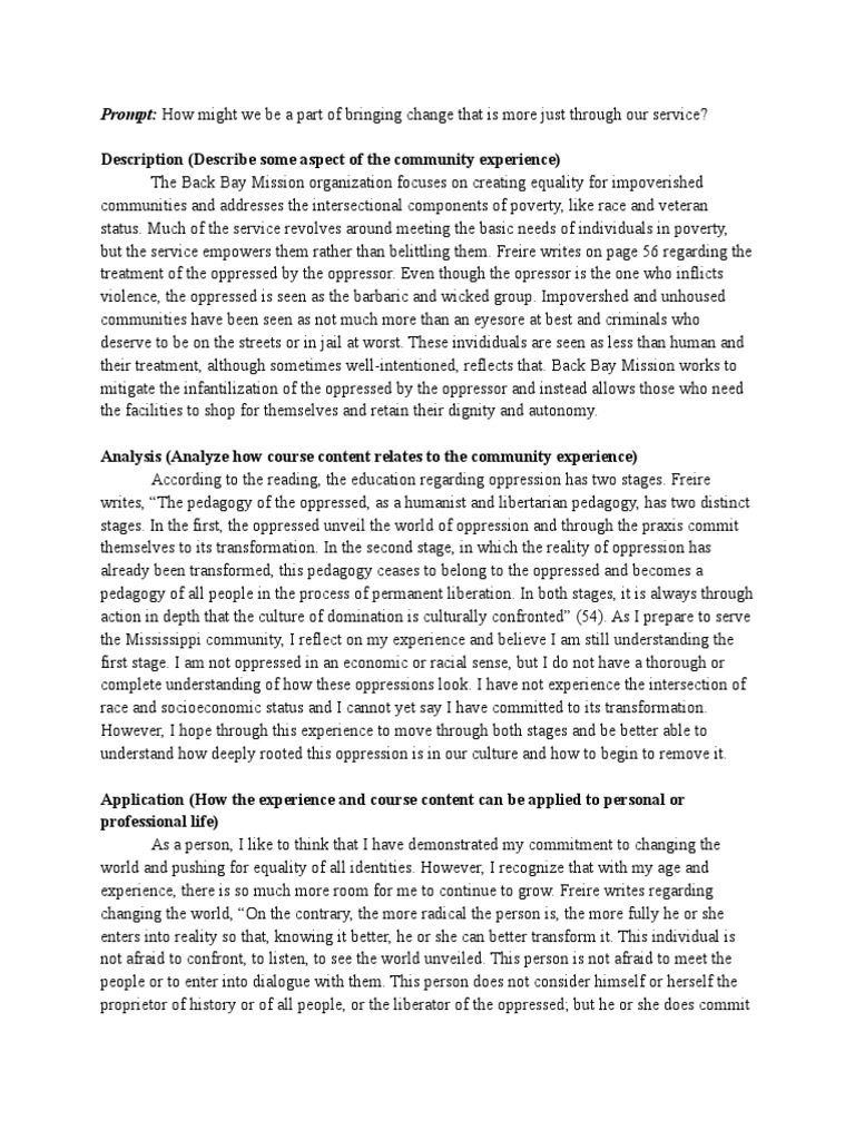 Service Journal Entry 3 | PDF | Social Science