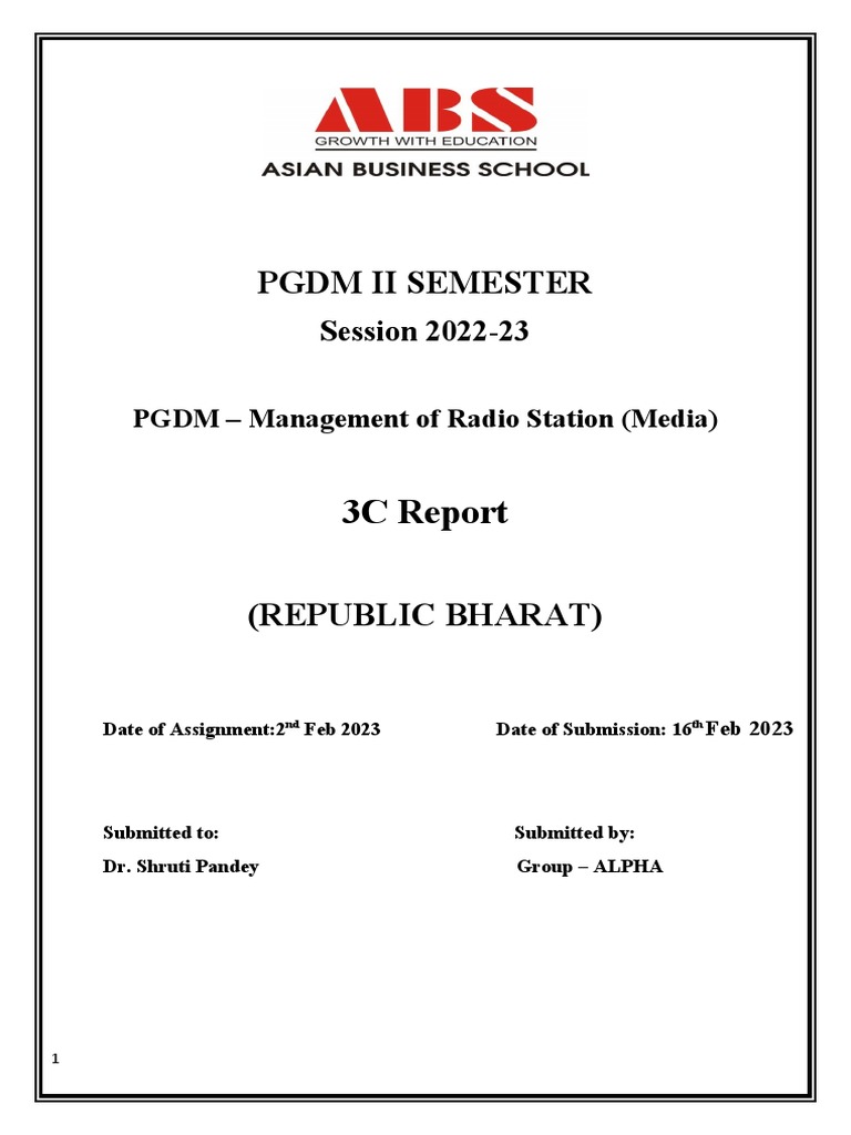 3C Report (Republic Bharat) | PDF