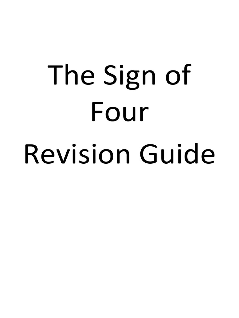 The Sign of Four Revision Guide | PDF | The Sign Of The Four | Minor ...