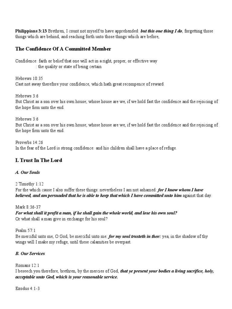The Confidence of A Committed Member | PDF | Tithe | Religious Belief And Doctrine
