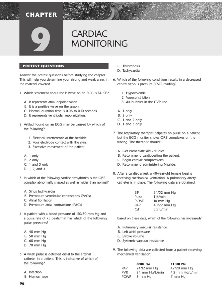 CH 9 Cardiac Monitoring | PDF | Electrocardiography | Heart