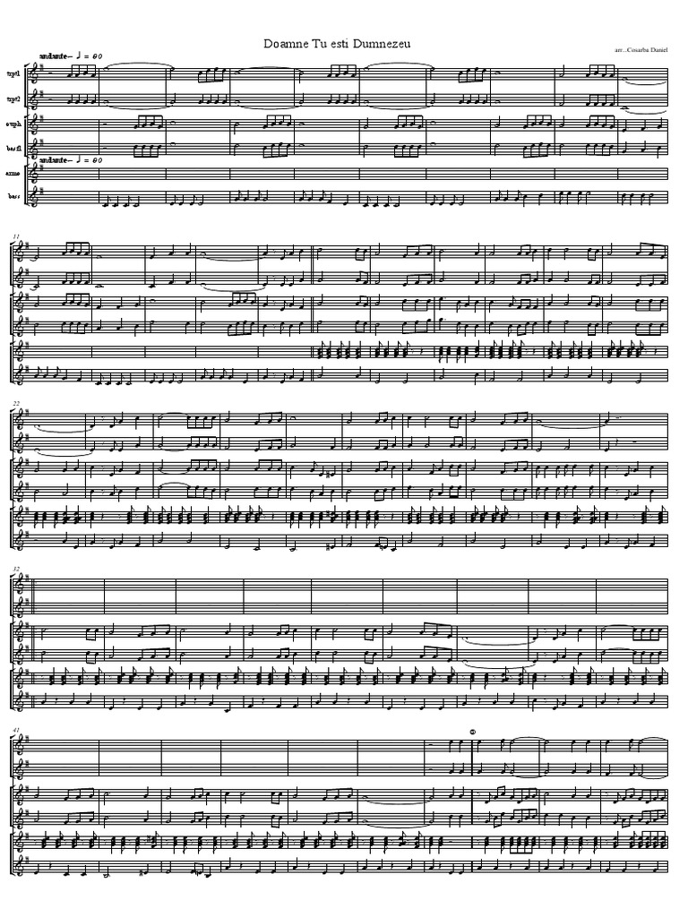 Doamne Tu Esti Dumnezeu: Andante Q 90 | PDF