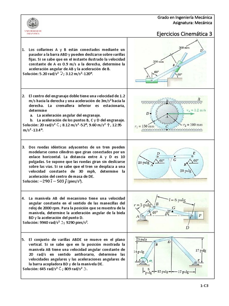 Ejercicios C3 Stud | PDF | Velocidad | Aceleración
