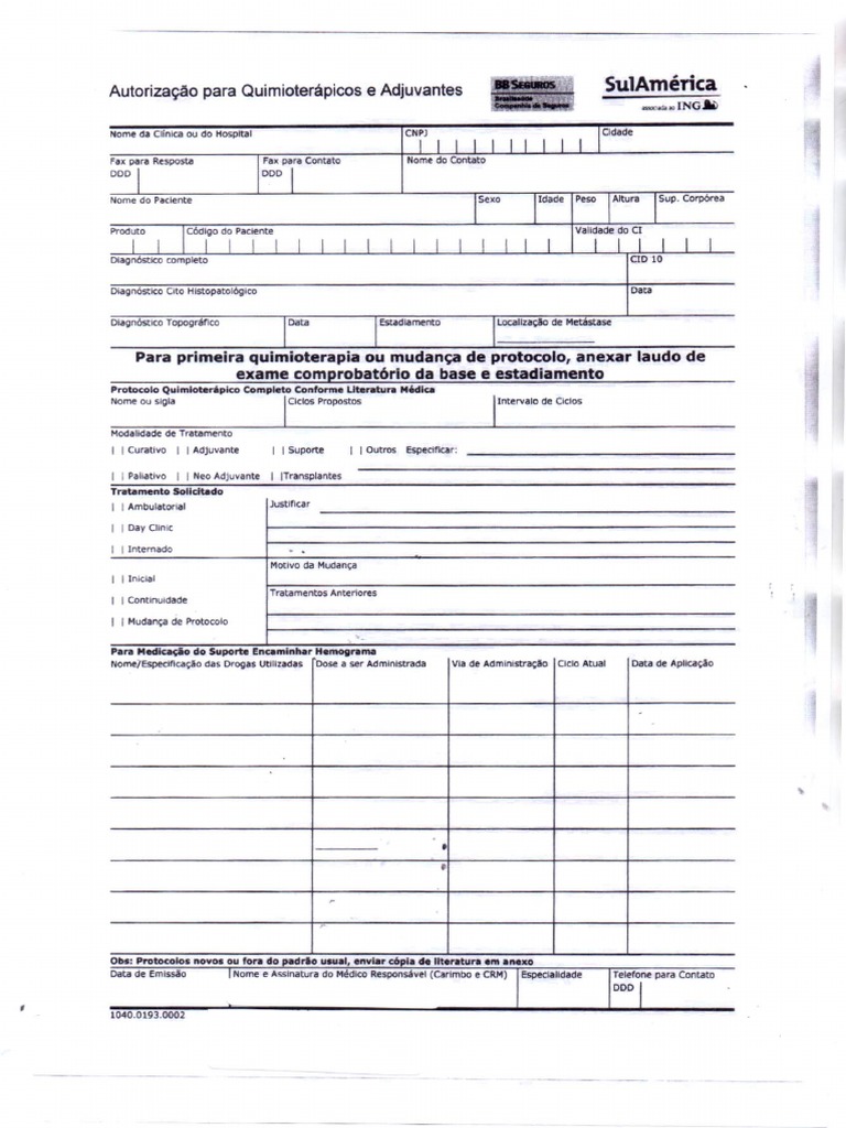 Formulario Sulamerica QT | PDF