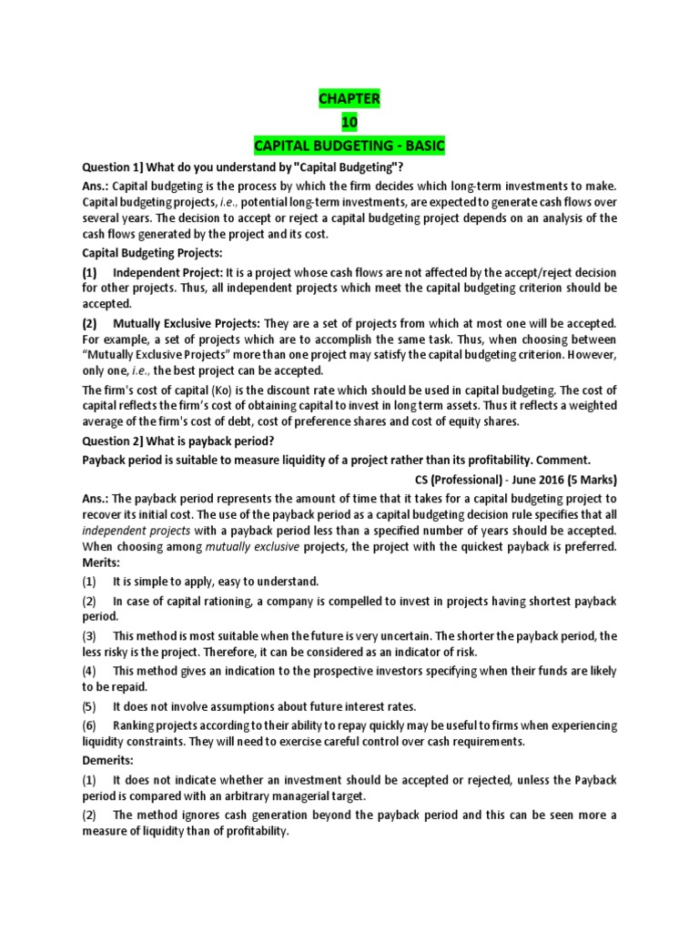 An In-Depth Explanation of Key Capital Budgeting Concepts and Calculations | PDF | Net Present ...